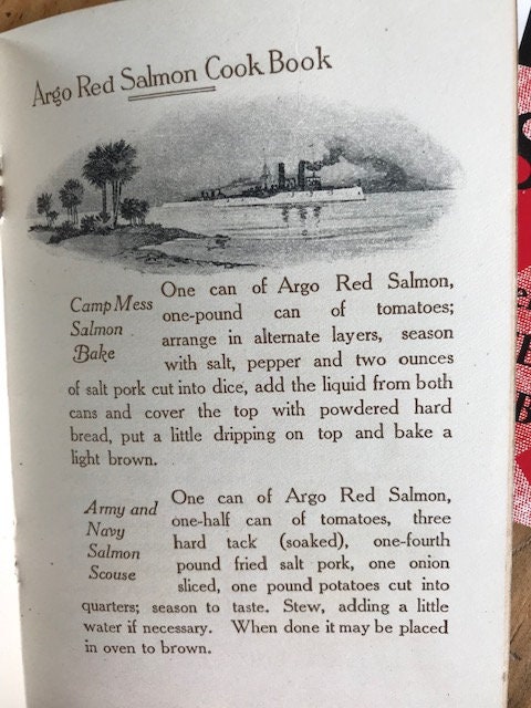 Argo Red Salmon Cook Book and Recipes That Touch Your Heart & - Etsy