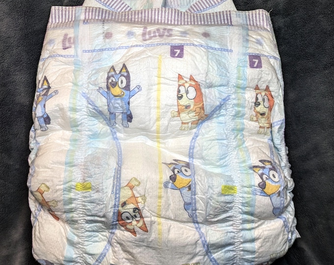 Handmade ABDL Diapers: Luvs Bluey Print (28 - 35 Inch Waist) - Etsy