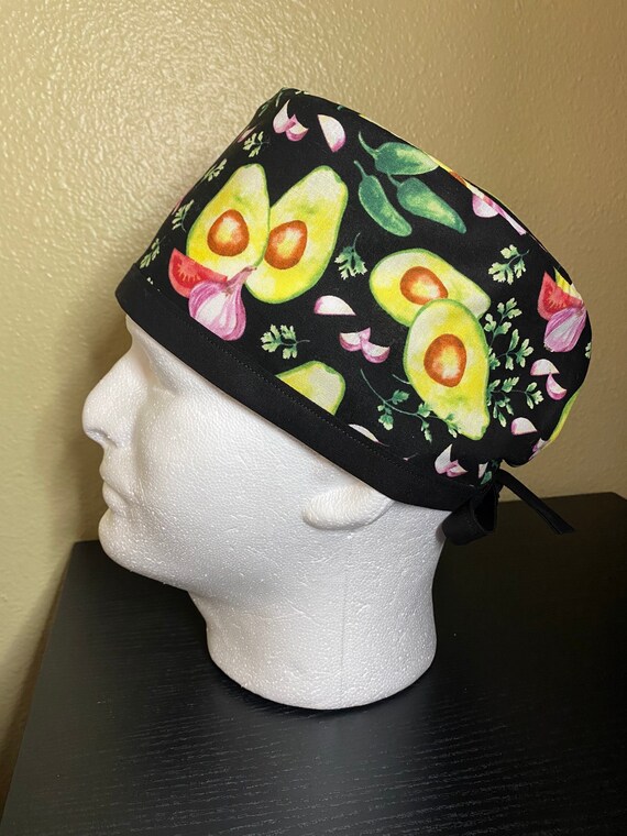 Avocados and Garlic Food Cap Funny Cap Nurse Scrub Cap - Etsy