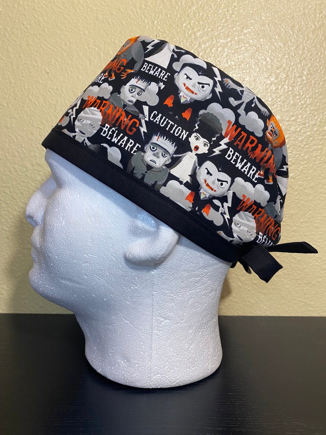 Cute Vampire, Mummy, Werewolf, Frankenstein Pixie Scrub Cap, Halloween ...