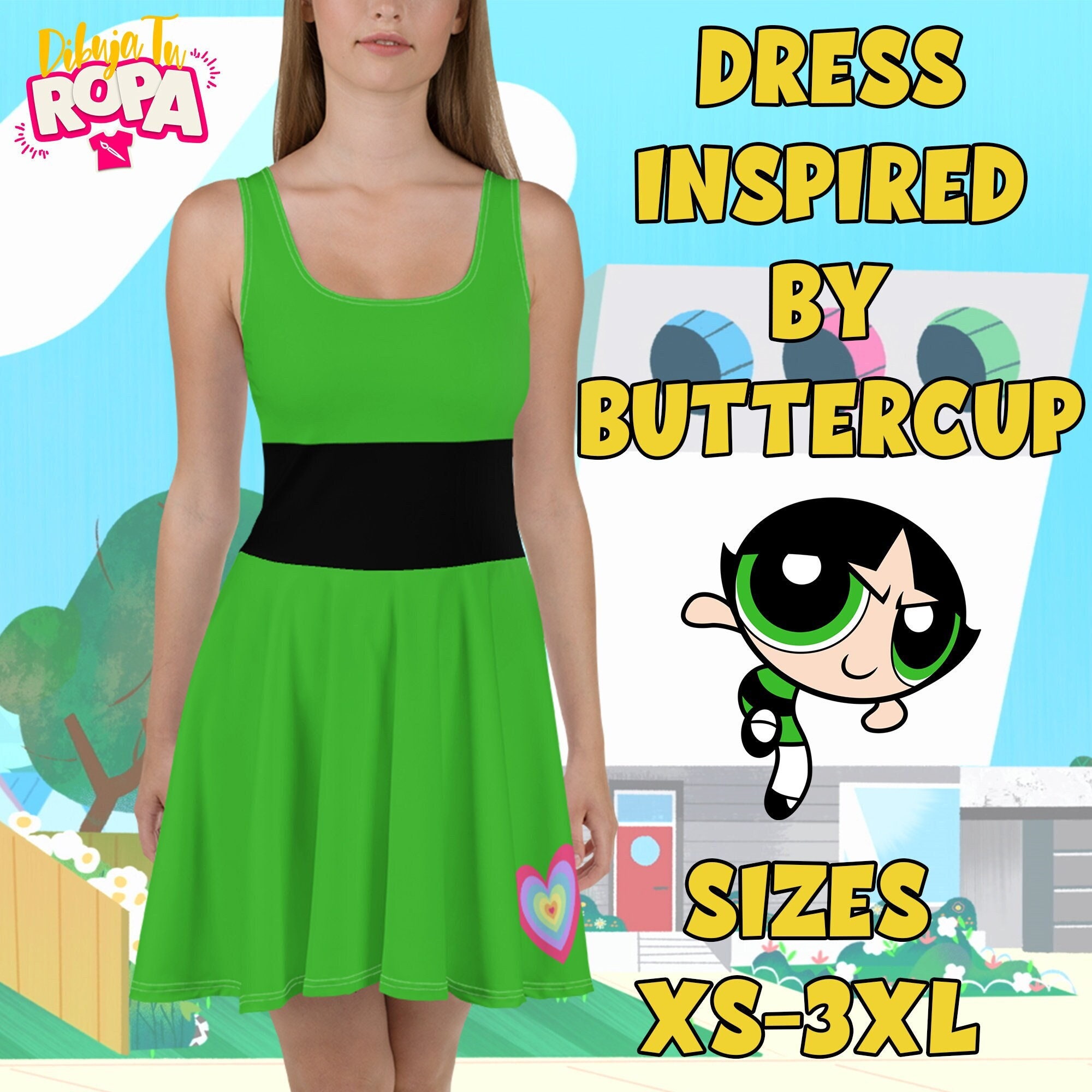 Costume Inspired By Buttercup From The Powerpuff Girls Cartoon