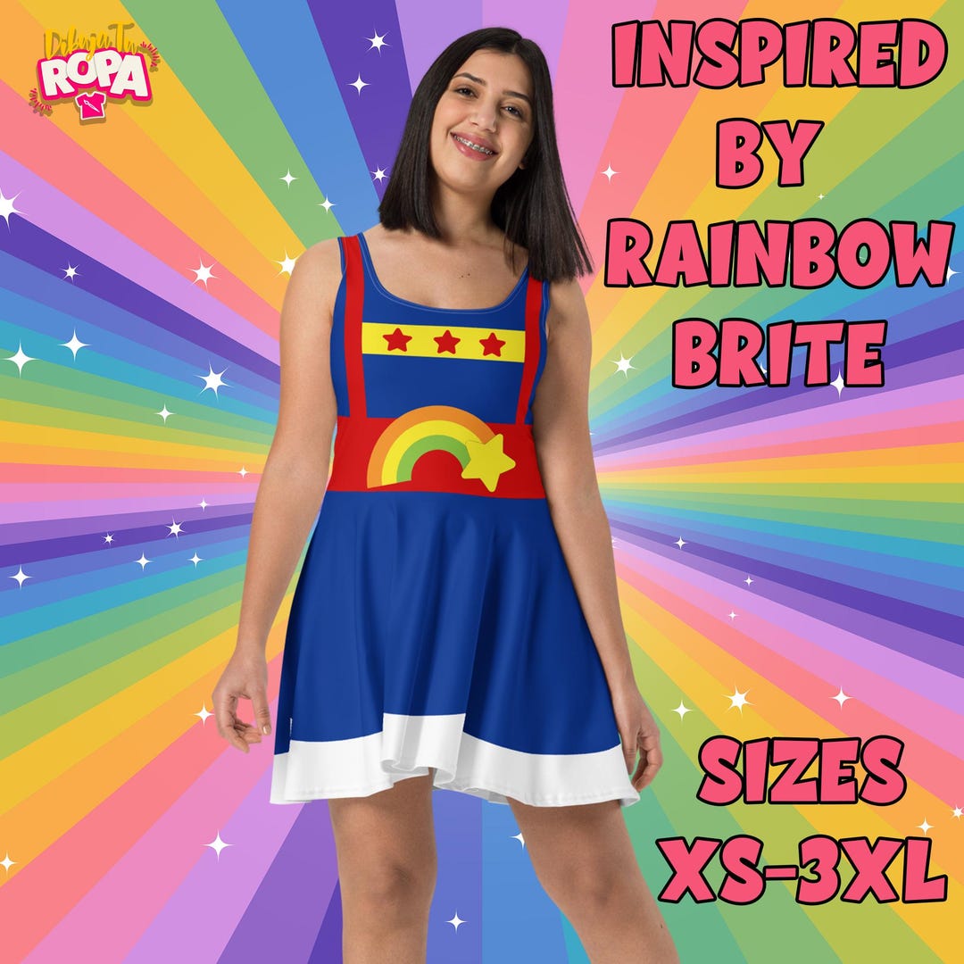 Rainbow Brite Skater Dress | Colorful 80s Retro Outfit | Geeky Cosplay ...