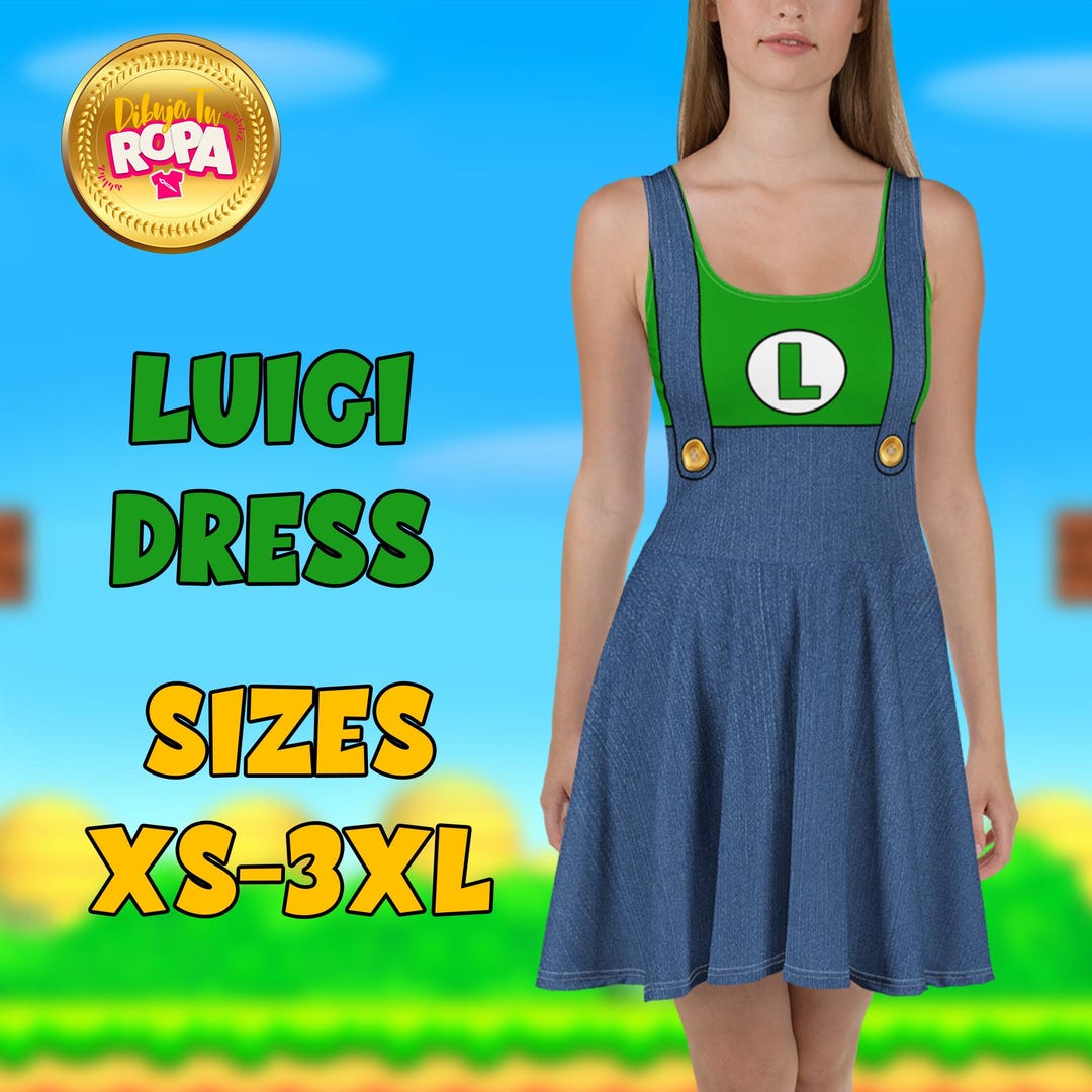 Luigi Inspired Skater Dress | 80s Retro Gamer Girl Outfit | Geeky ...