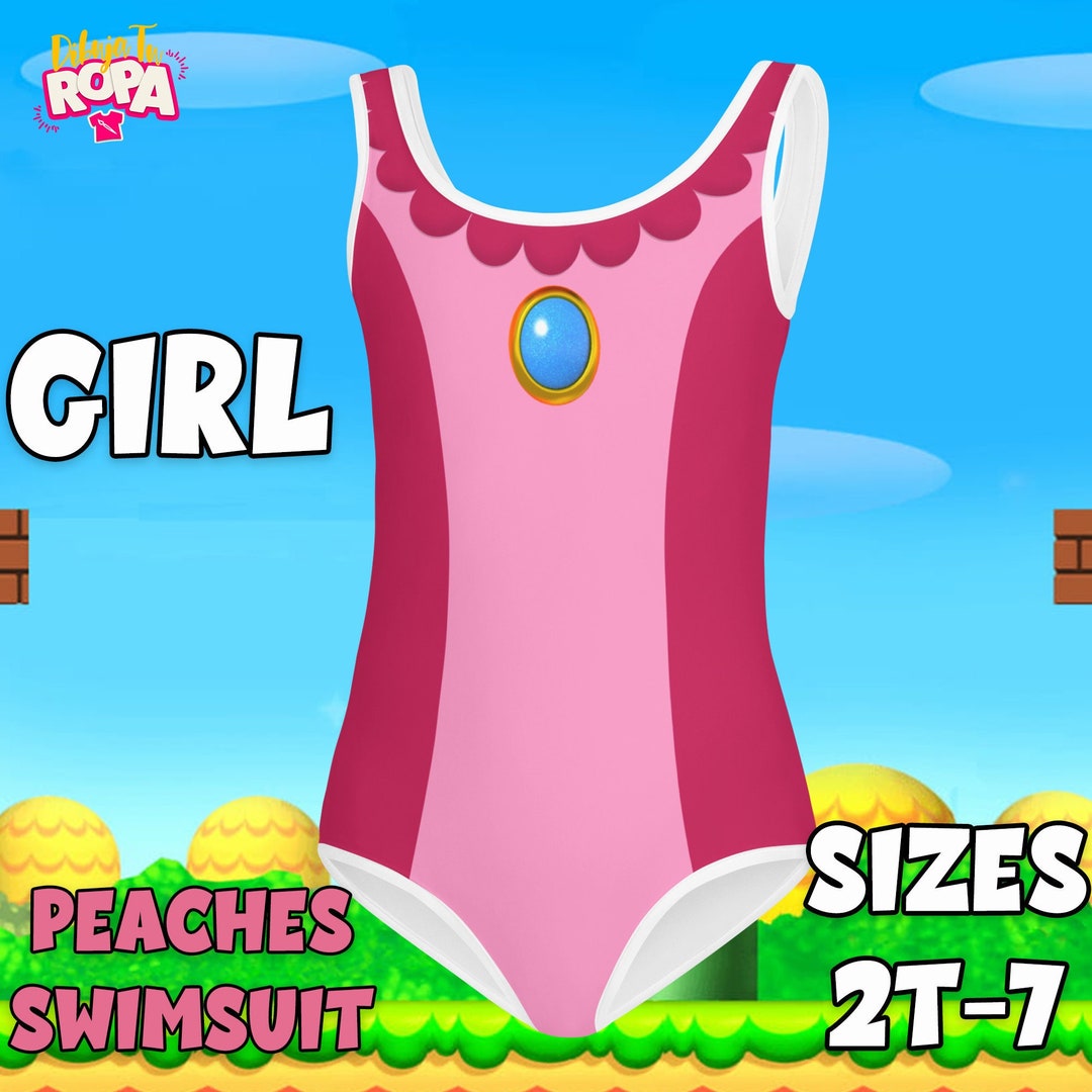 One-piece Swimsuit for Girls Inspired by Princess Peach / Summer ...