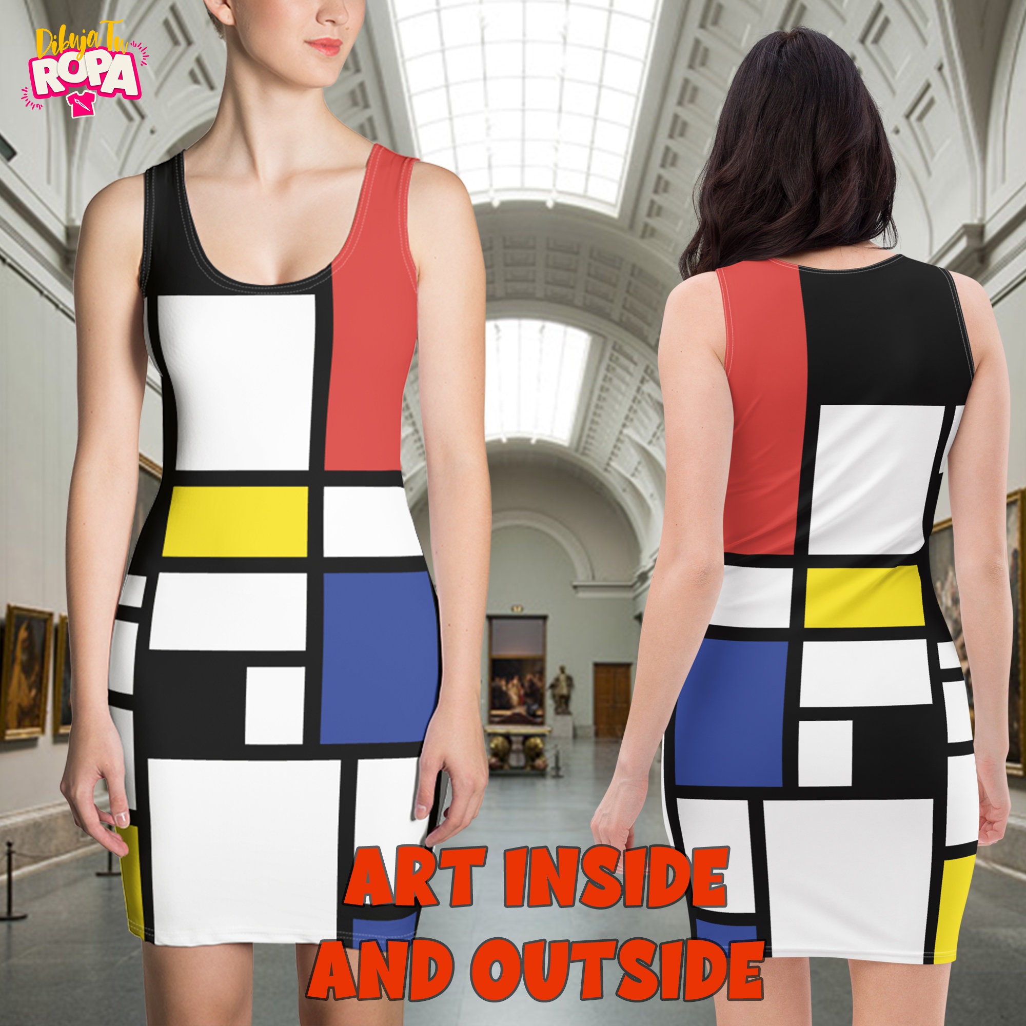 Piet Mondrian Inspired Dress / Artistic Dress / Painting on - Etsy ...