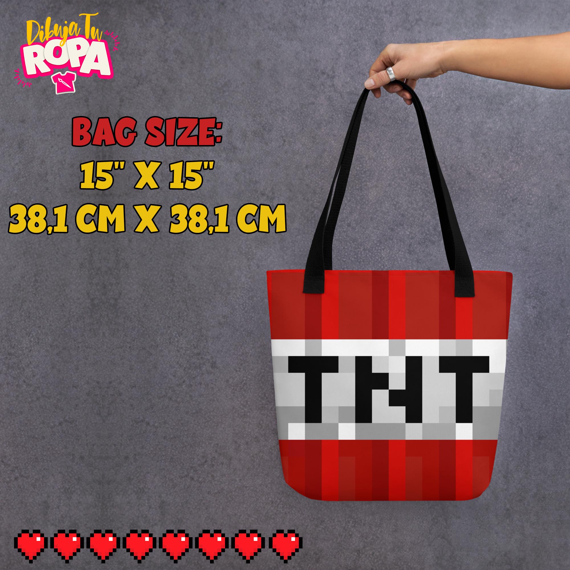 TNT Minecraft Tote Bag | Funny Pixel Gamer Purse | Geeky Everyday Bag ...