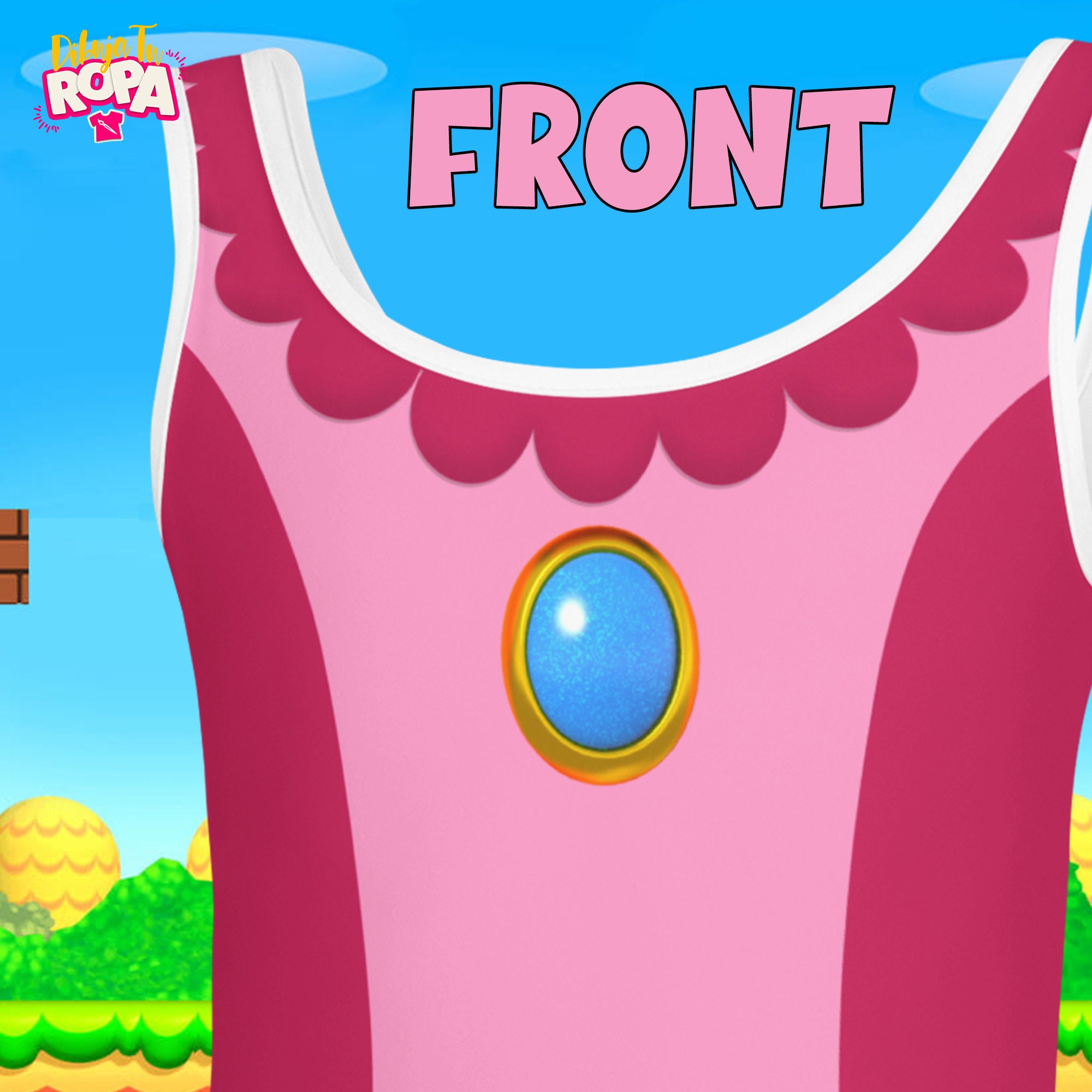 One-piece Swimsuit for Girls Inspired by Princess Peach / Summer ...