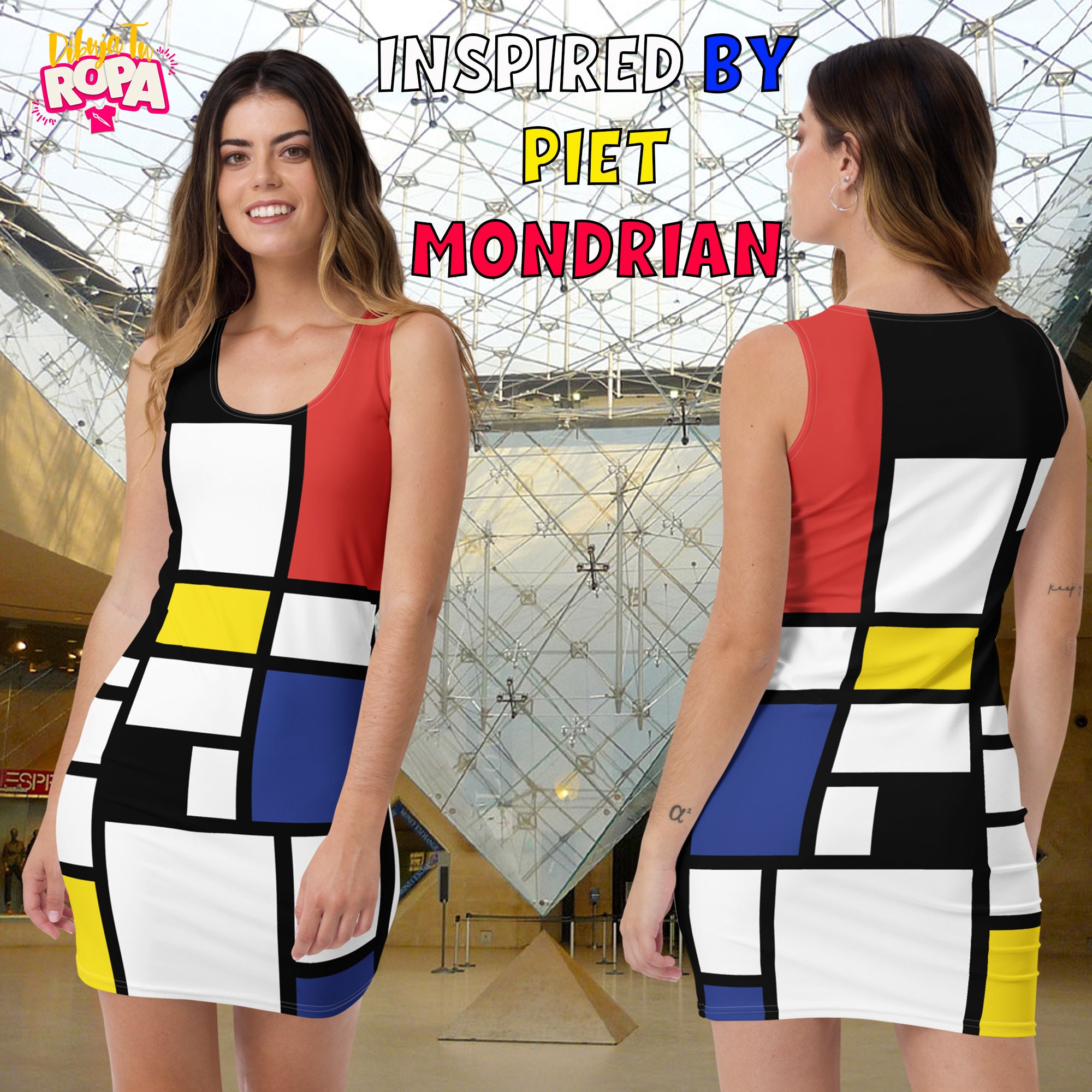 Piet Mondrian Inspired Dress / Artistic Dress / Painting on - Etsy UK