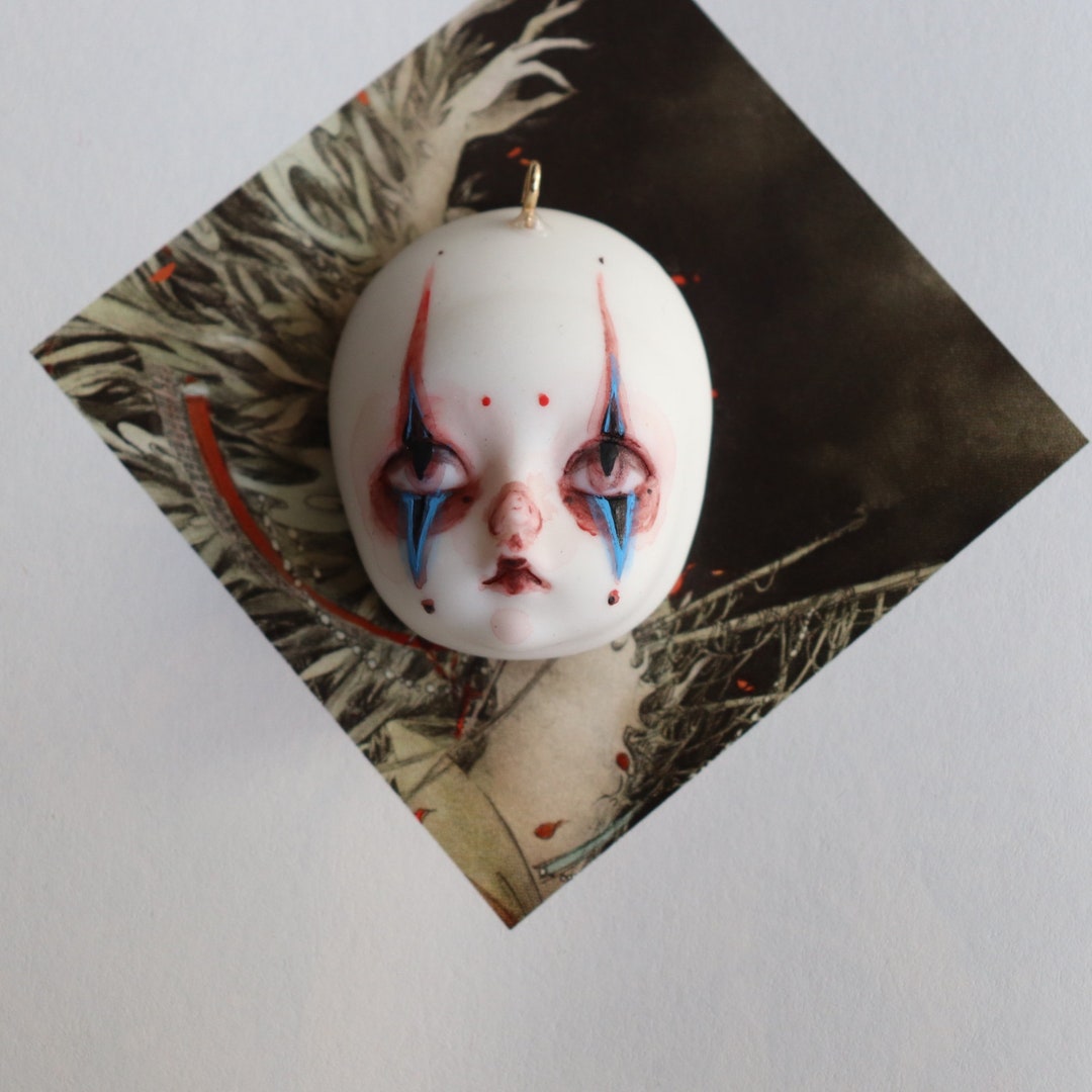 Handmade Funny Ceramic Necklace Anime Necklace Vintage Pendants Unique ...
