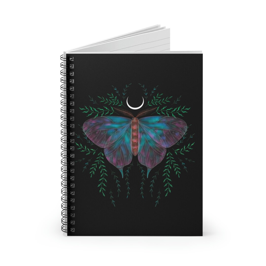 Moth Notebook - Spiral- Ruled Line - Etsy