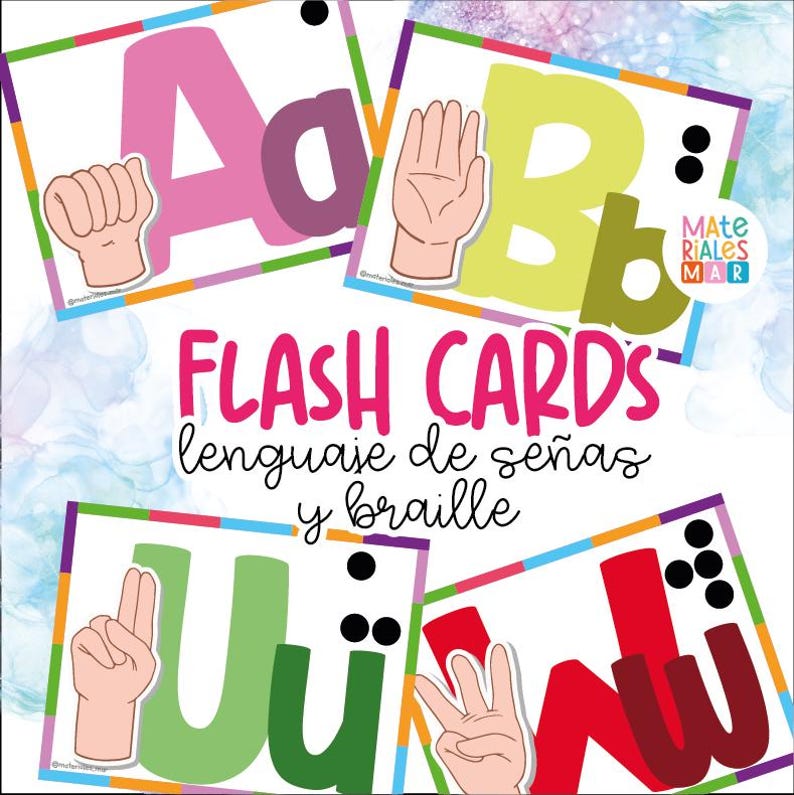 Flash Cards Sign Language and Braille - Etsy