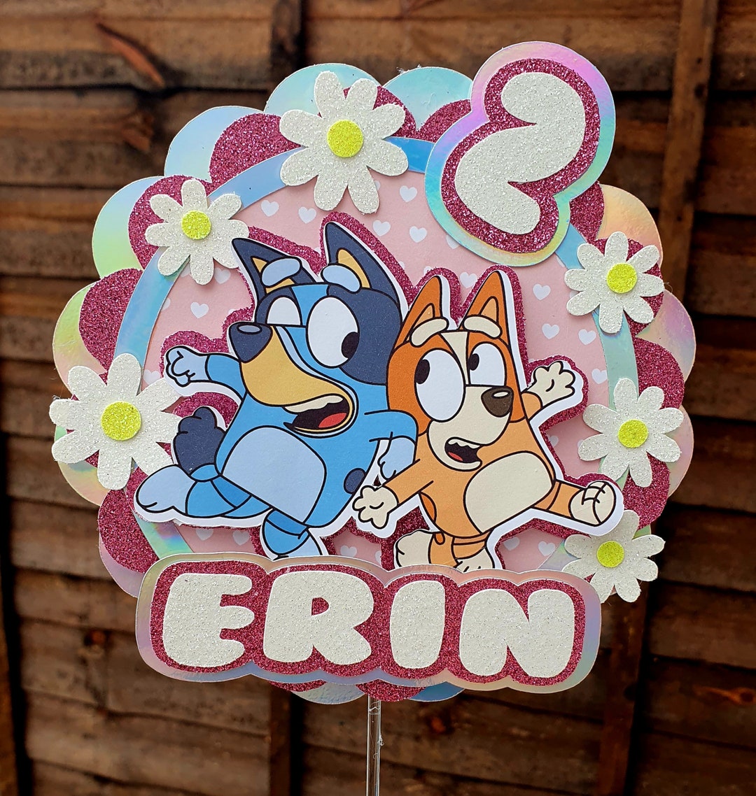 Bluey-grannies-chatterbox-balloons Themed Cake Topper, Layered ...