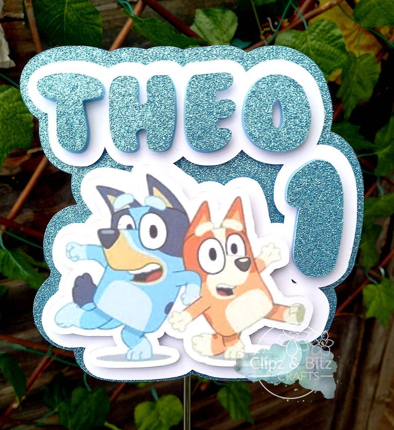 Bluey Themed Cake Topper Personalised Custom Cake Topper - Etsy