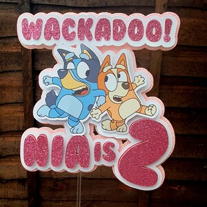Bluey Themed Cake Topper, Personalised Custom Personalised Topper ...