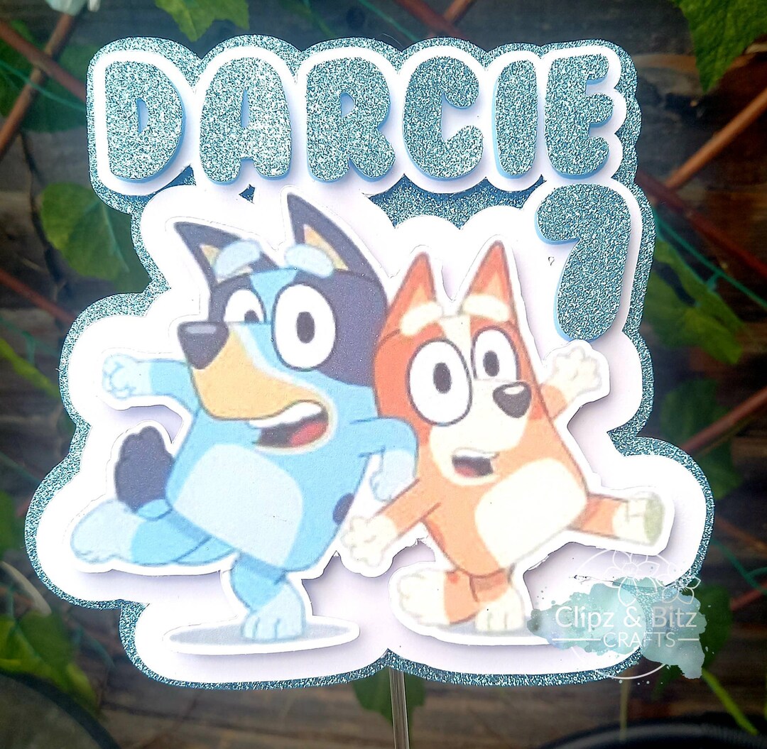 Bluey Themed Cake Topper Personalised Custom Cake Topper - Etsy