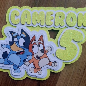 Bluey Themed Cake Topper, Personalised Custom Personalised Topper ...