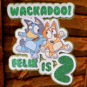 Bluey Themed Cake Topper, Personalised Custom Personalised Topper ...