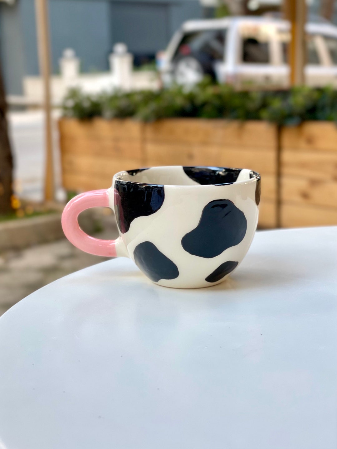 Cow Print Ceramic Mug, Animal Mug, Handmade, Cow Mug - Etsy