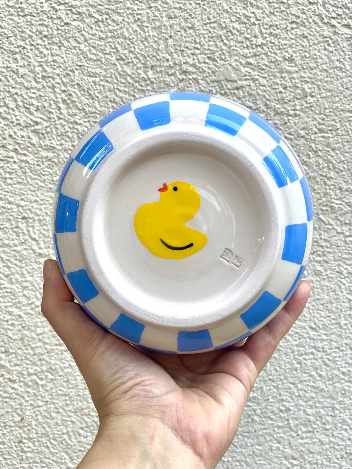 Handmade Ceramic Duck Bowl, Ceramic Duck, Blue Bowl, Yellow Bowl ...