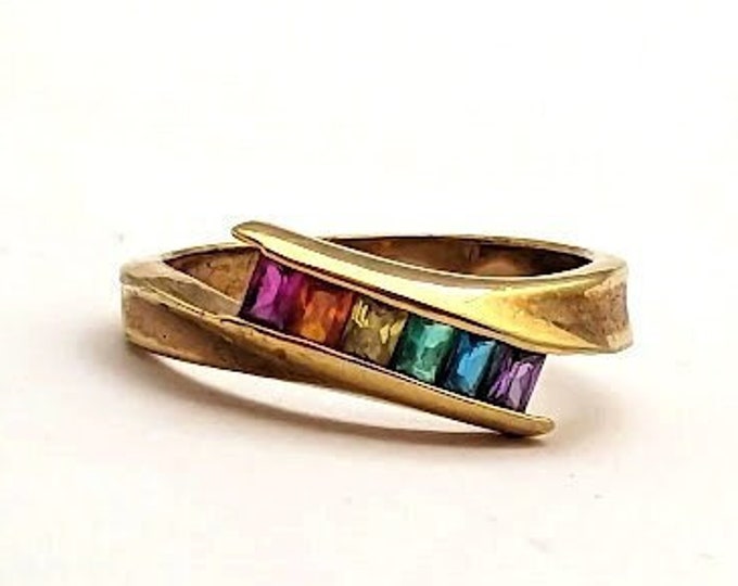 Vintage Rainbow Gem Ring, Vintage Jewelry - Etsy