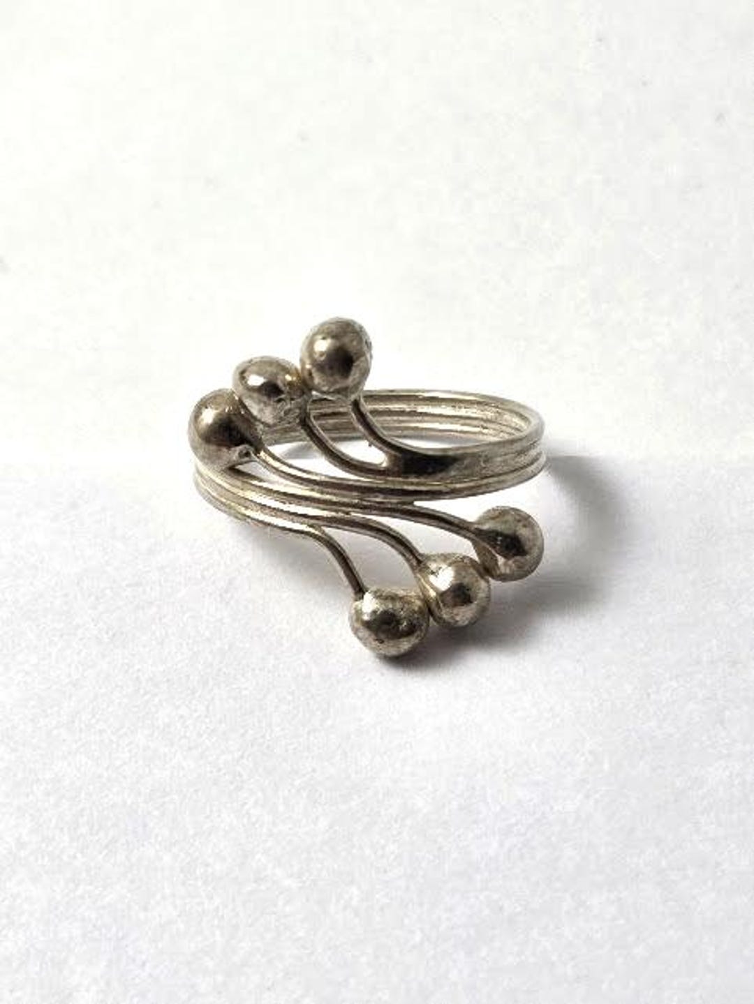 Vintage MCM Sterling Silver Ring - Etsy