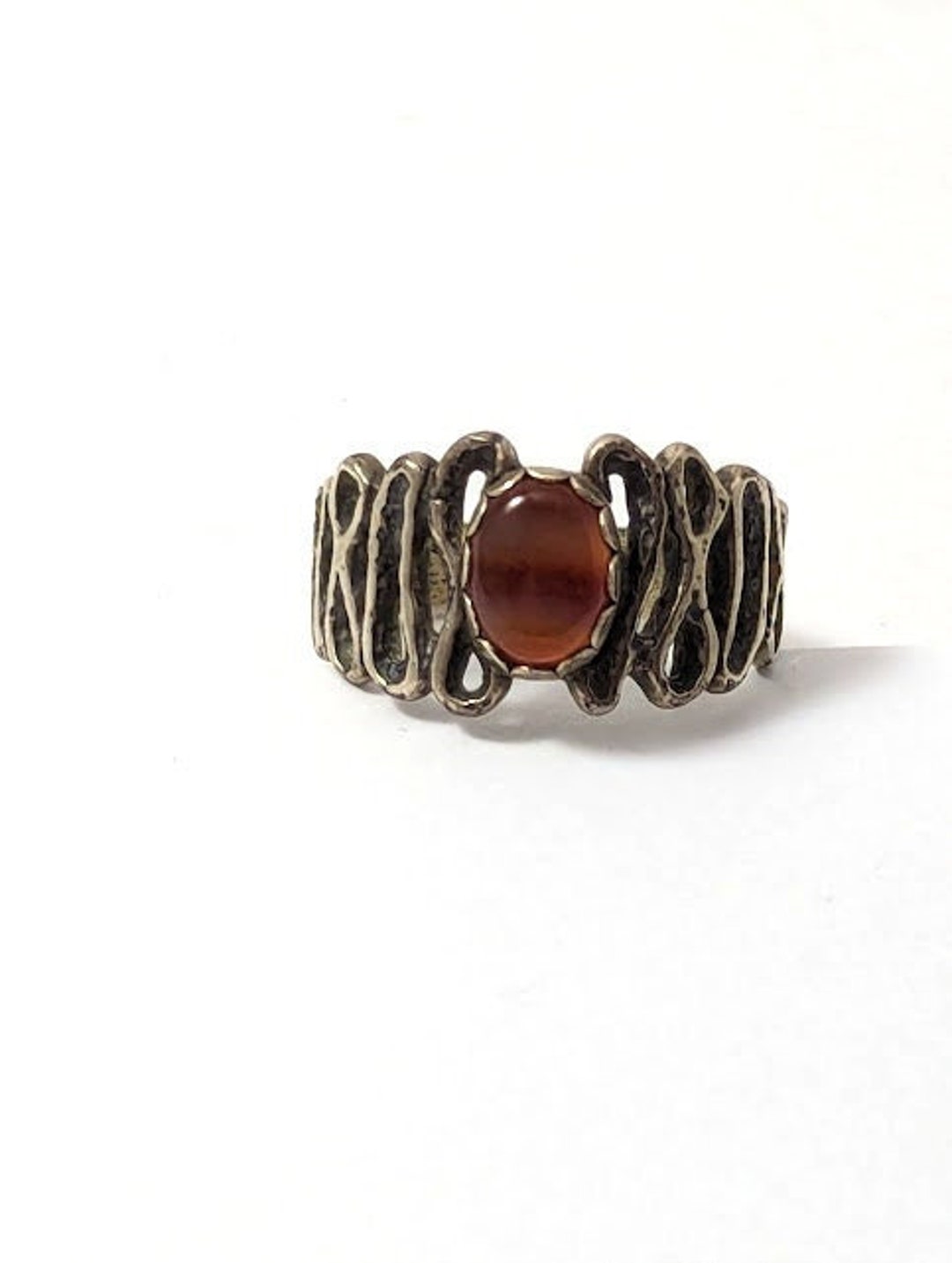 Vintage MCM Modernist Sterling Silver Ring - Etsy