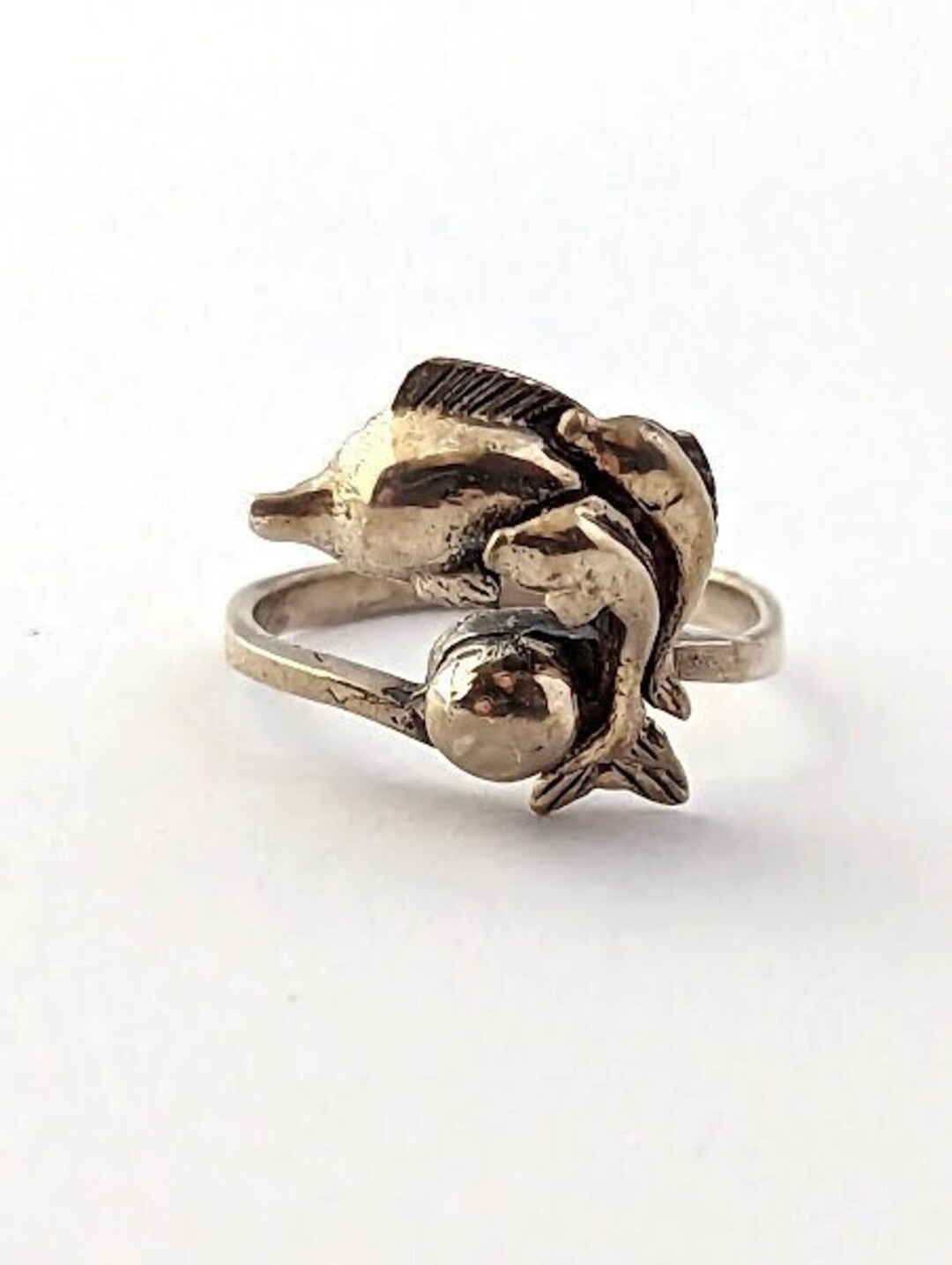 Vintage Sterling Silver Dolphin Ring - Etsy