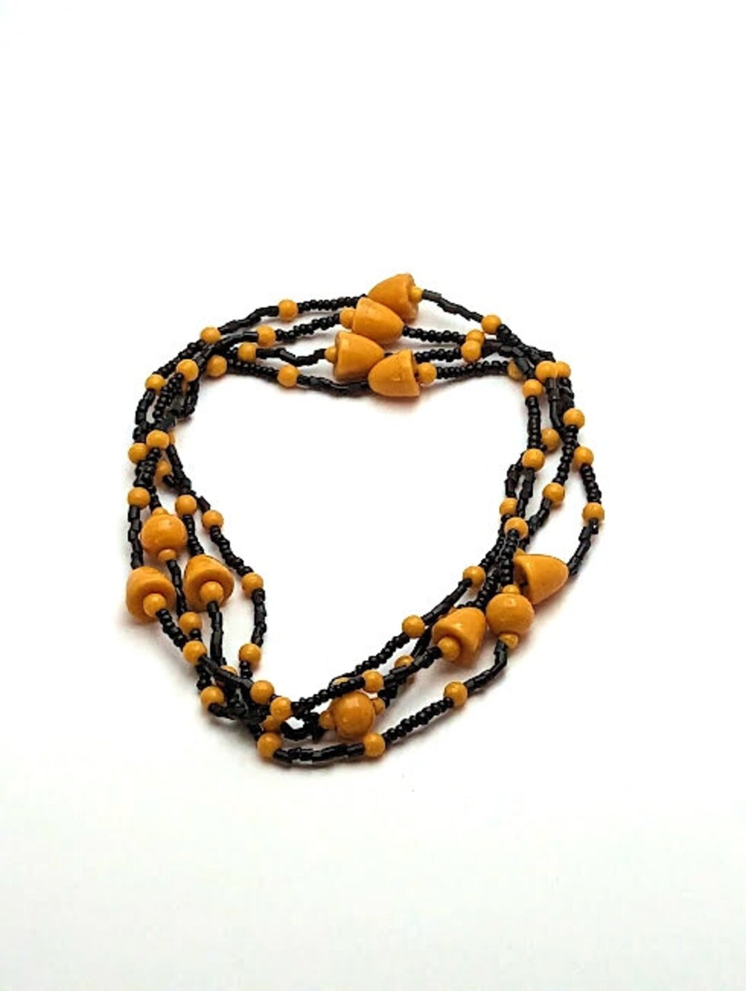 Vintage Glass Bead Flapper Necklace - Etsy