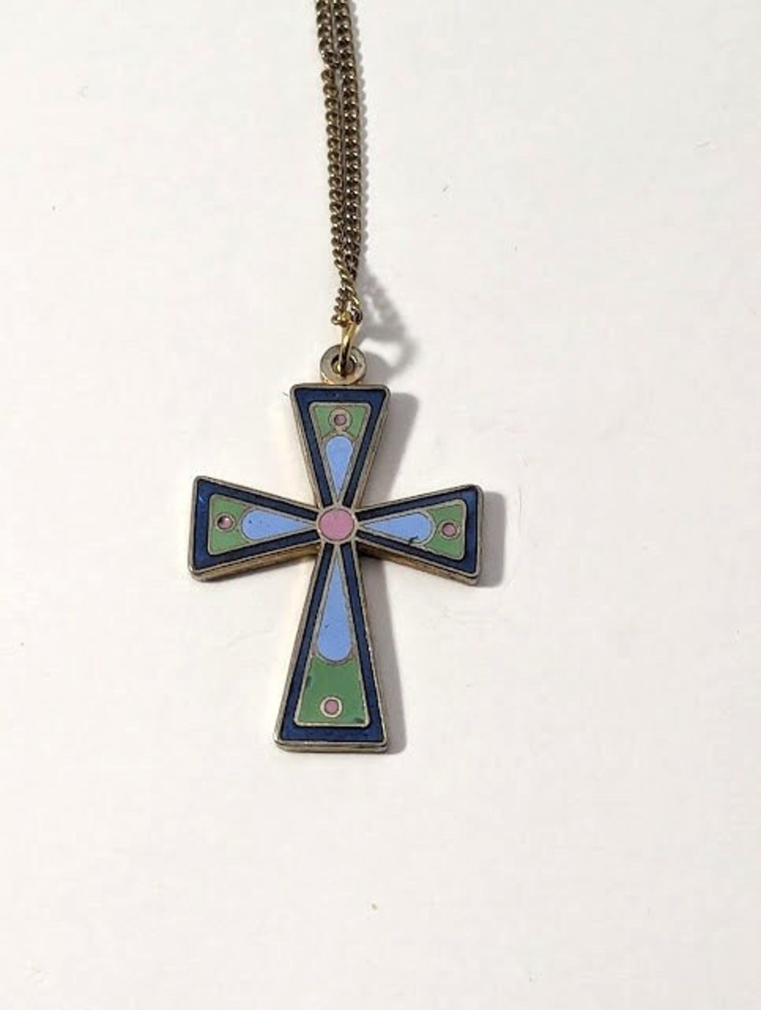 Vintage Cross Pendant Necklace, Vintage Jewelry - Etsy