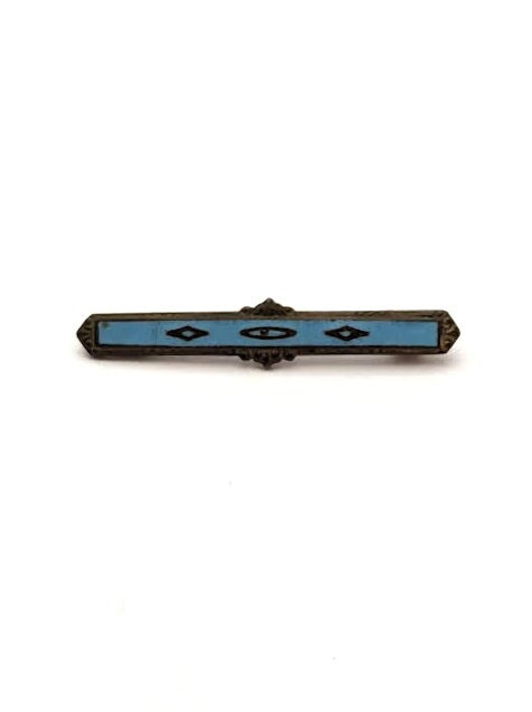 Vintage Art Deco Enamel Bar Pin - Etsy
