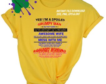Grumpy Spoiled Wife Svg - Etsy