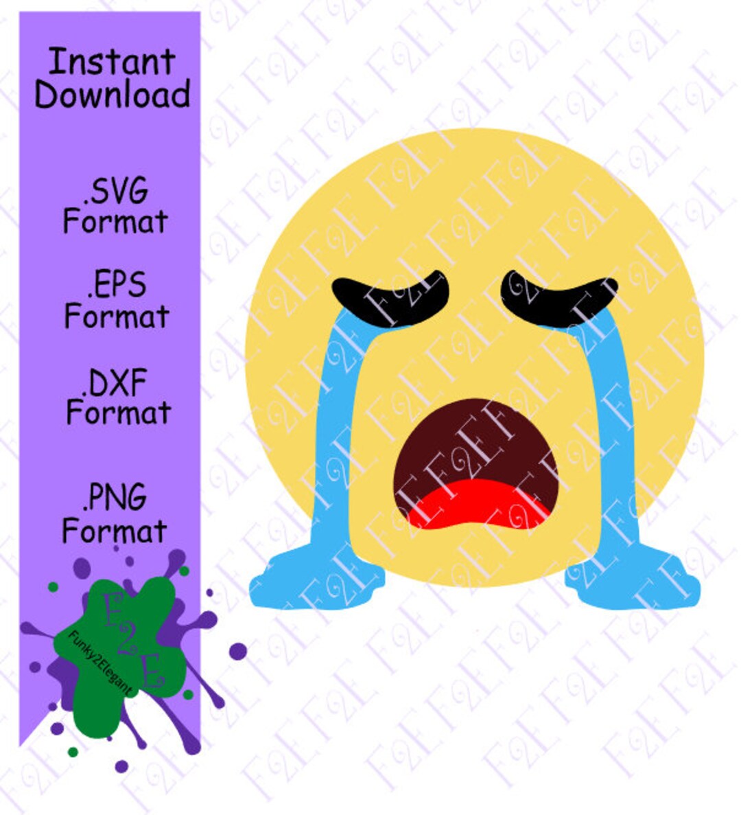 Sad Emoji (SVG, PNG, EPS, Dxf) - Etsy