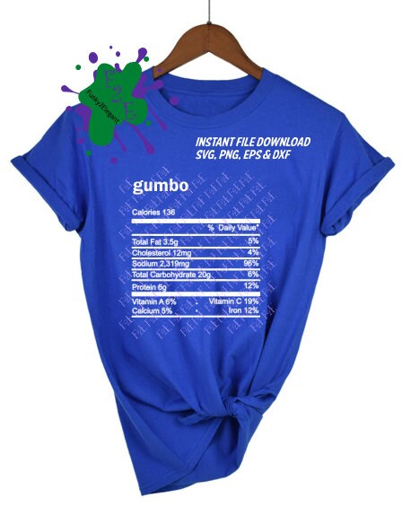 Gumbo Nutrition Facts SVG, PNG, EPS, Dxf - Etsy