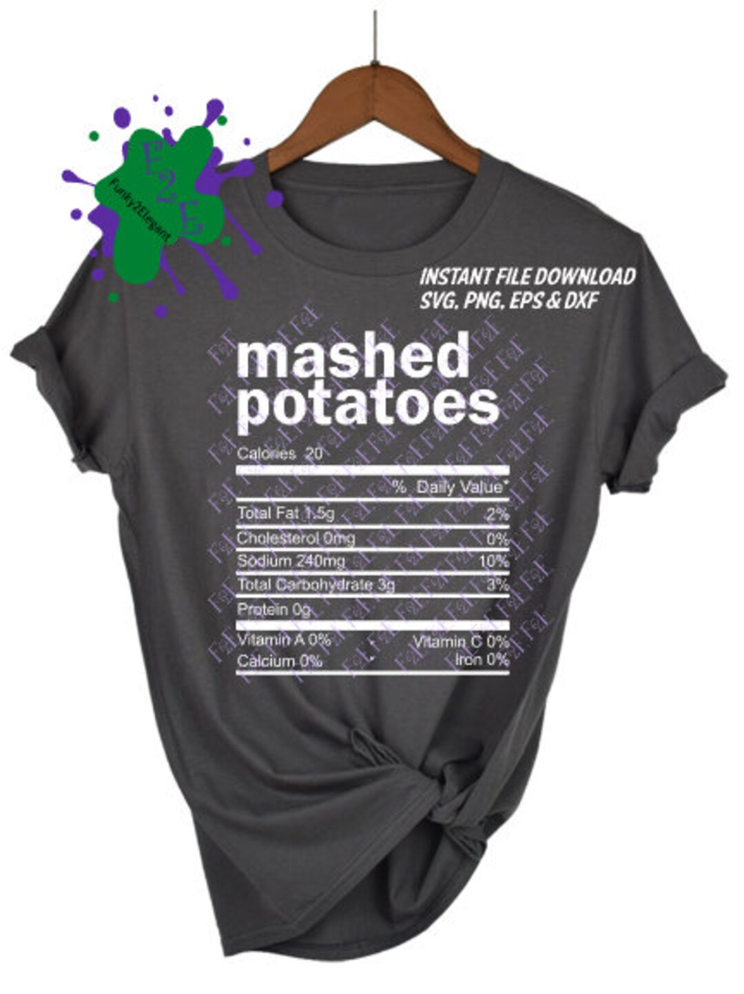 Mashed Potatoes Nutrition Facts (SVG, PNG, EPS, Dxf) - Etsy