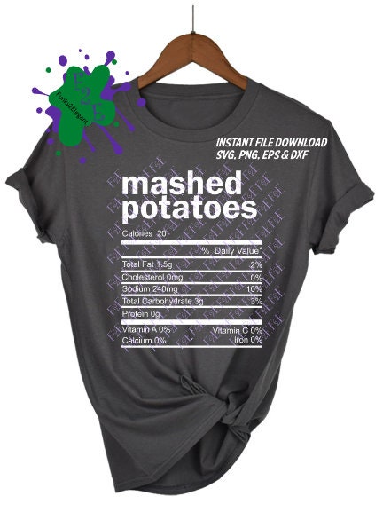 Mashed Potatoes Nutrition Facts (SVG, PNG, EPS, Dxf) - Etsy