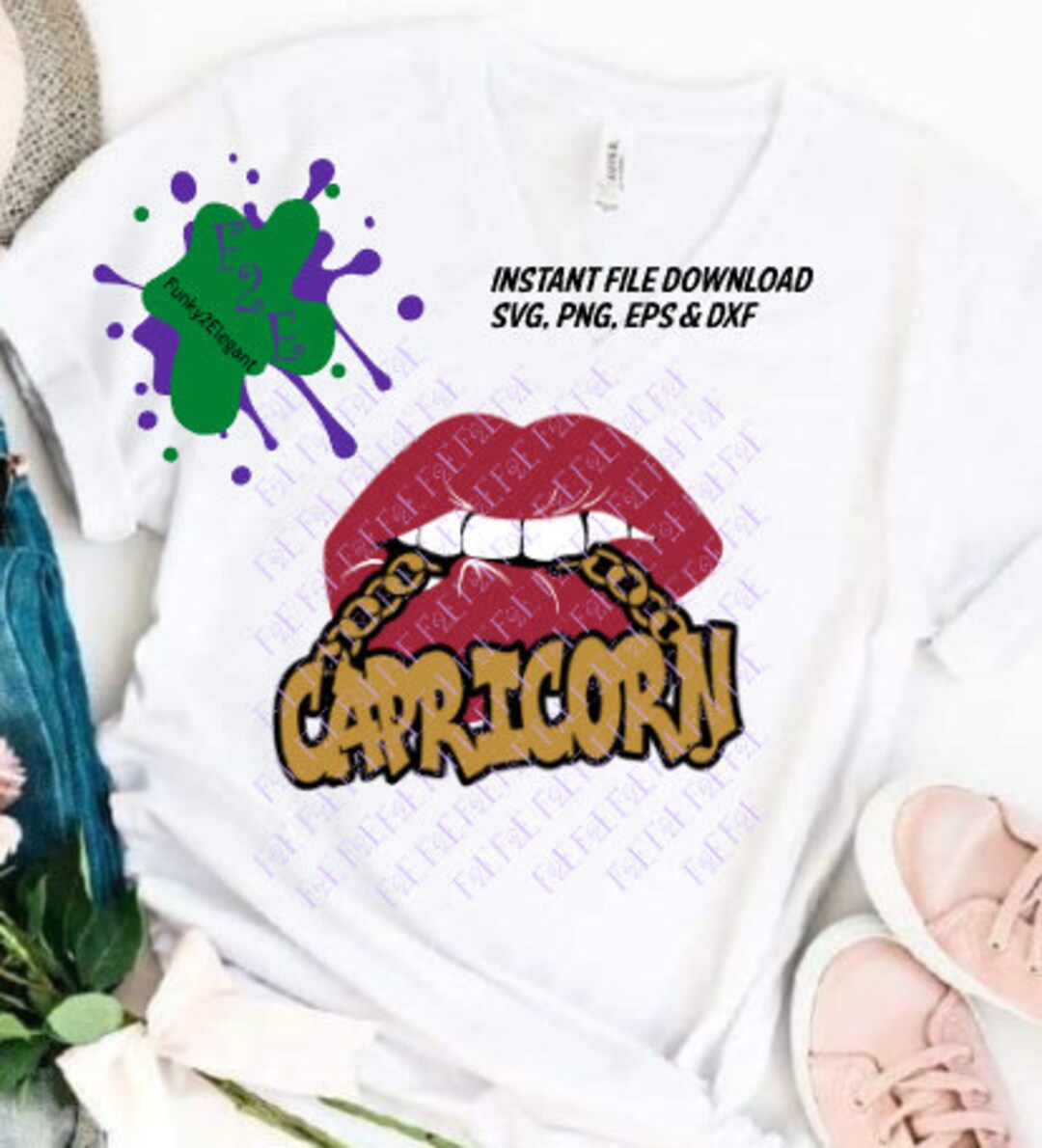 Zodiac Capricorn Lips With Chain SVG, PNG, EPS, Dxf - Etsy