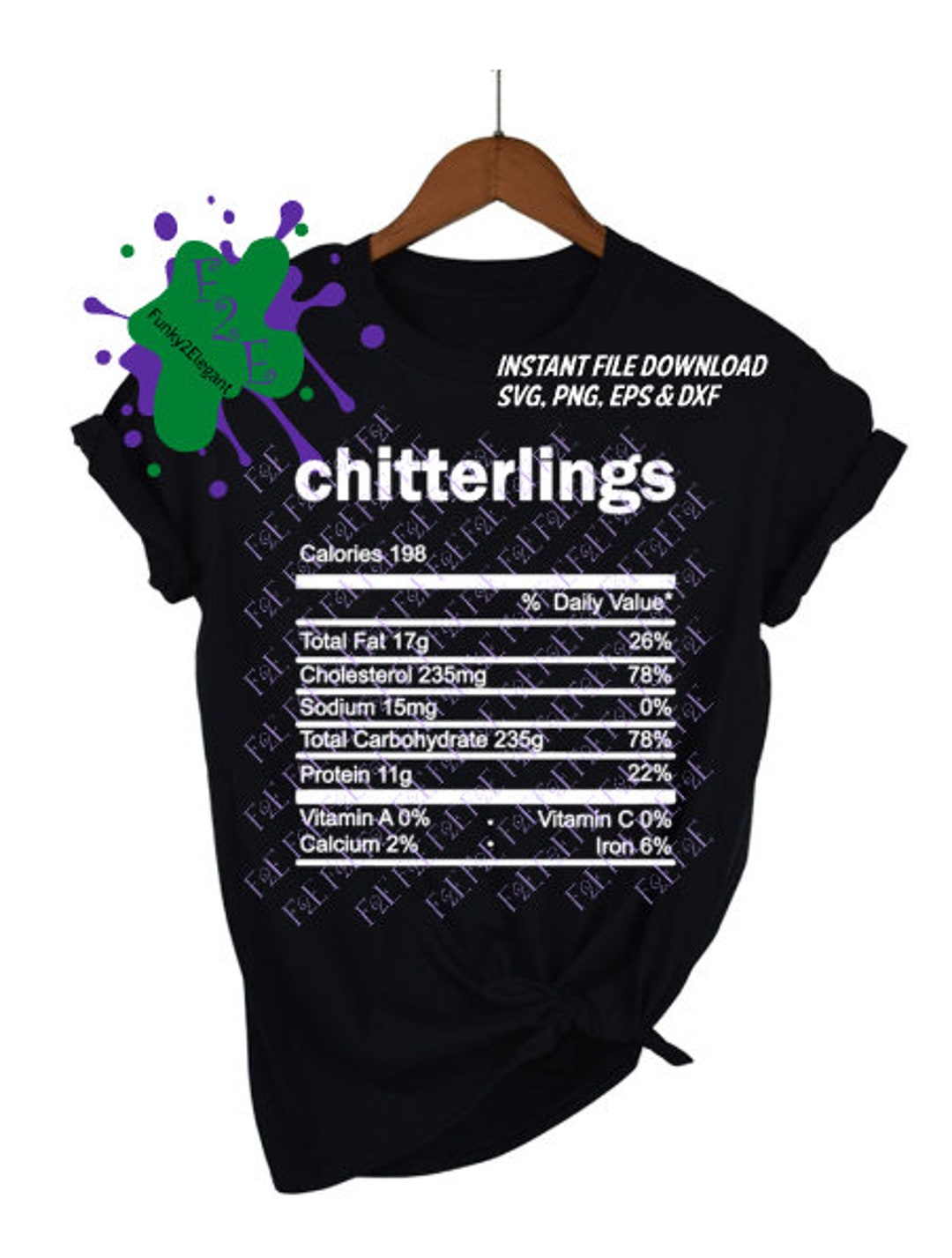 Chitterlings Nutrition Facts SVG, PNG, EPS, Dxf - Etsy