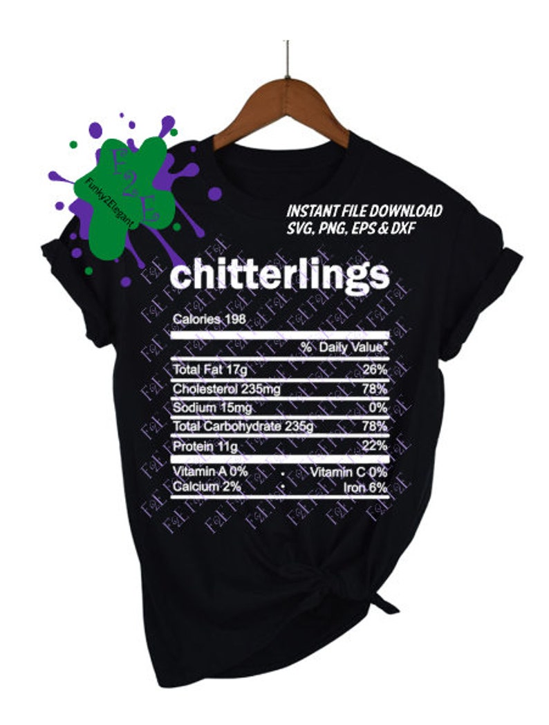 Chitterlings Nutrition Facts SVG, PNG, EPS, Dxf - Etsy