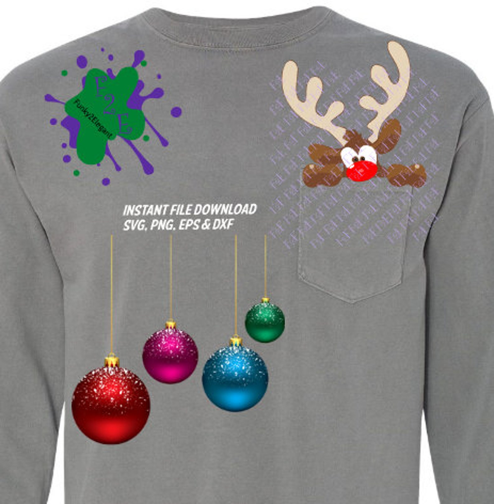 Rudolph Pocket Peeker SVG, PNG, EPS, Dxf, Studio3 - Etsy