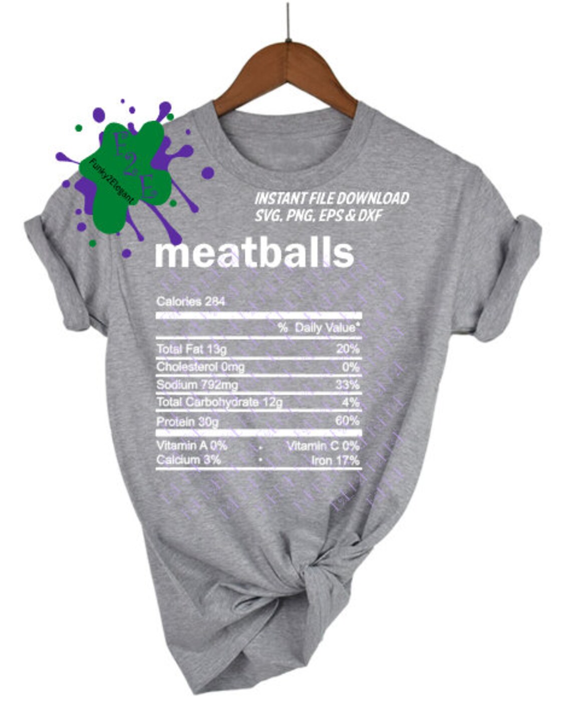 Meatballs Nutrition Facts SVG, PNG, EPS, Dxf - Etsy