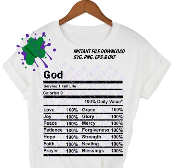 God Nutrition Facts SVG PNG EPS Dxf - Etsy