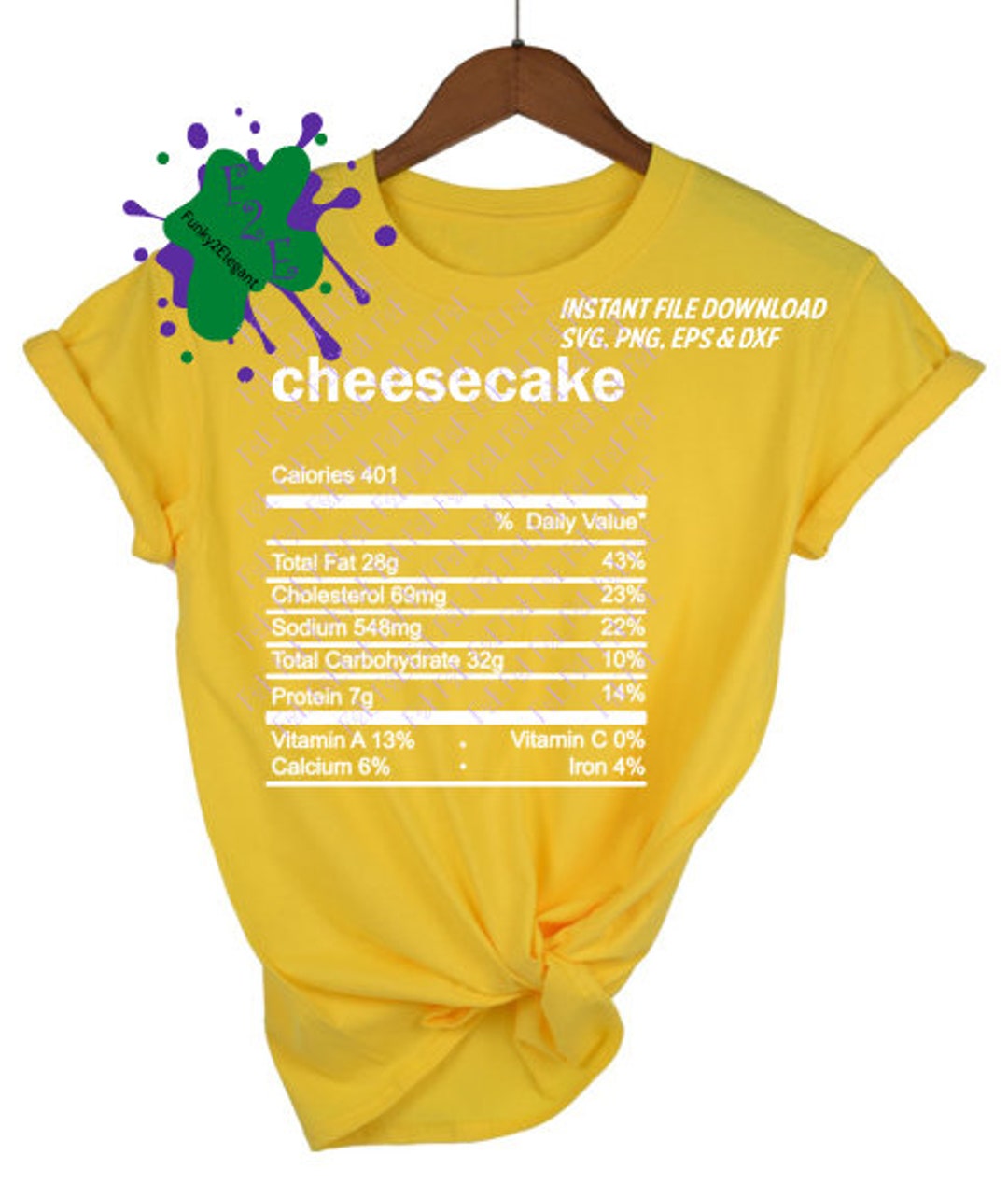 Cheesecake Nutrition Facts SVG, PNG, EPS, Dxf - Etsy