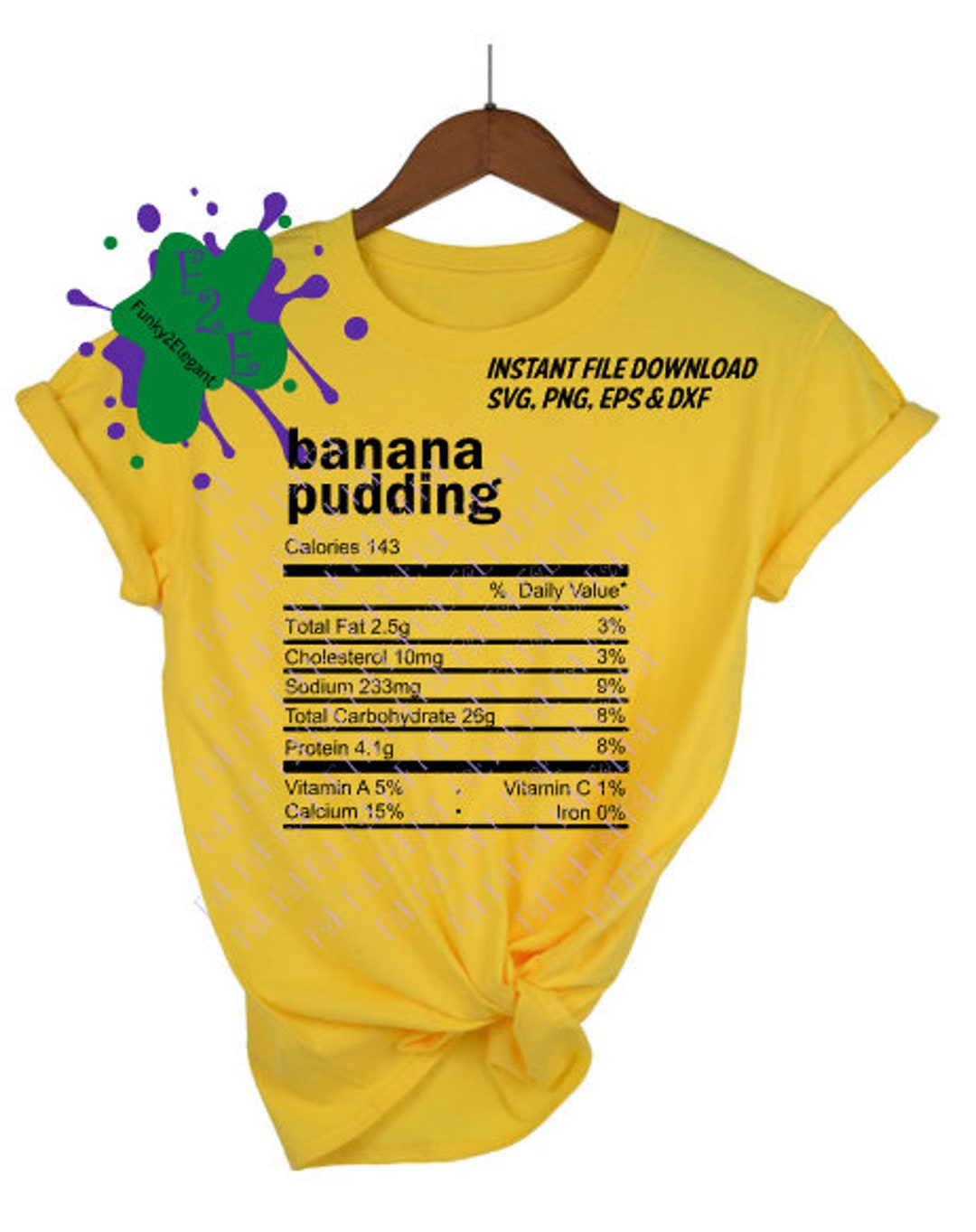 Banana Pudding Nutrition Facts SVG, PNG, EPS, Dxf - Etsy