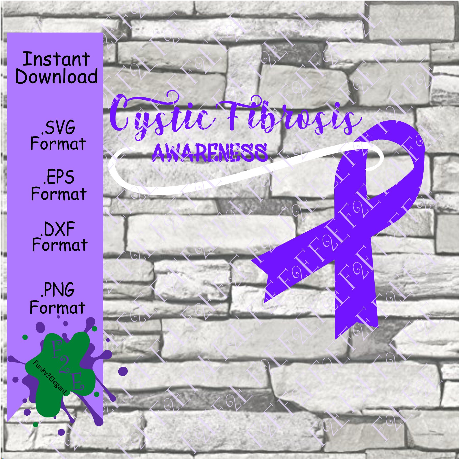 Cystic Fibrosis Ribbon SVG, PNG, EPS, Dxf - Etsy