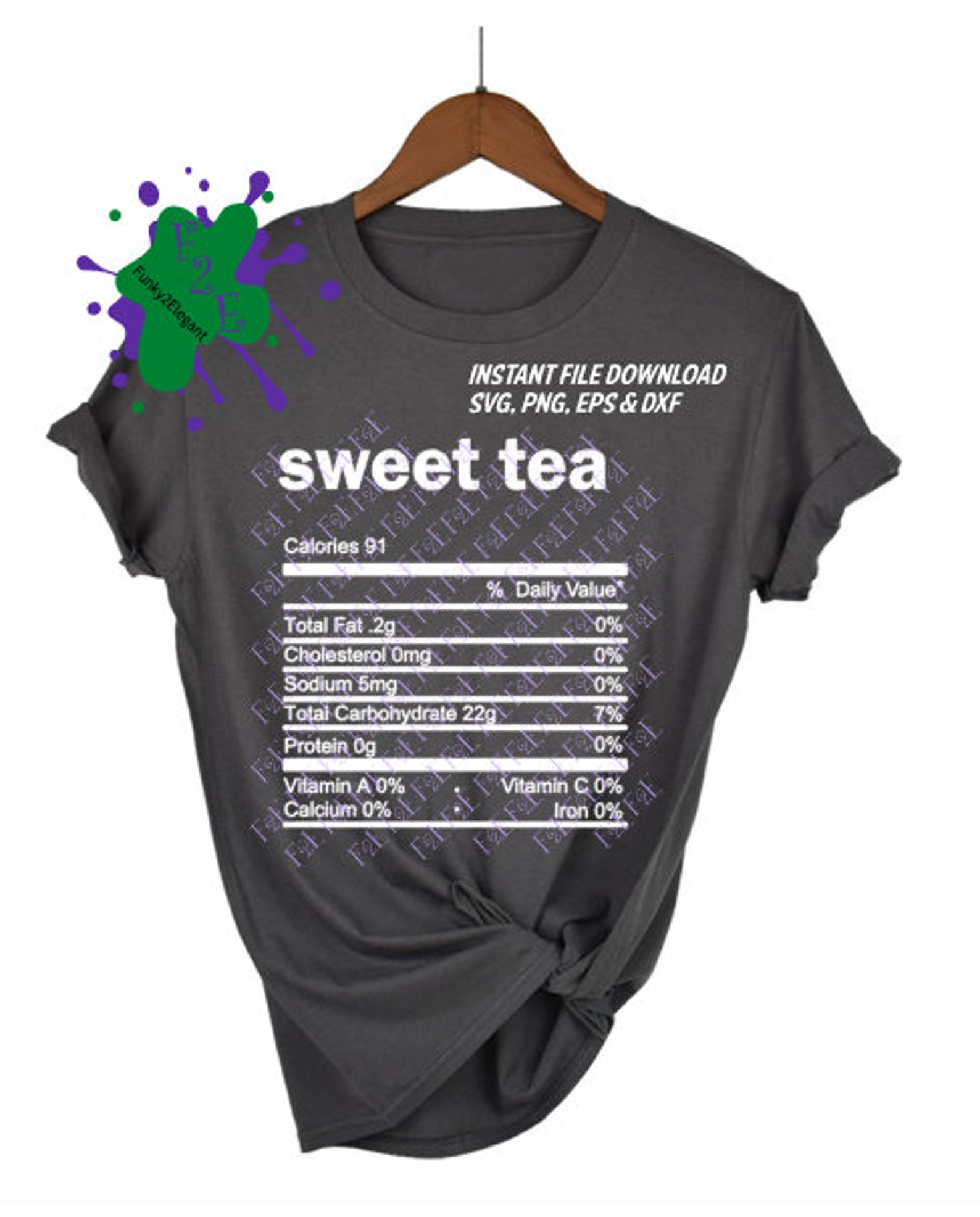 Sweet Tea Nutrition Facts SVG, PNG, EPS, Dxf - Etsy