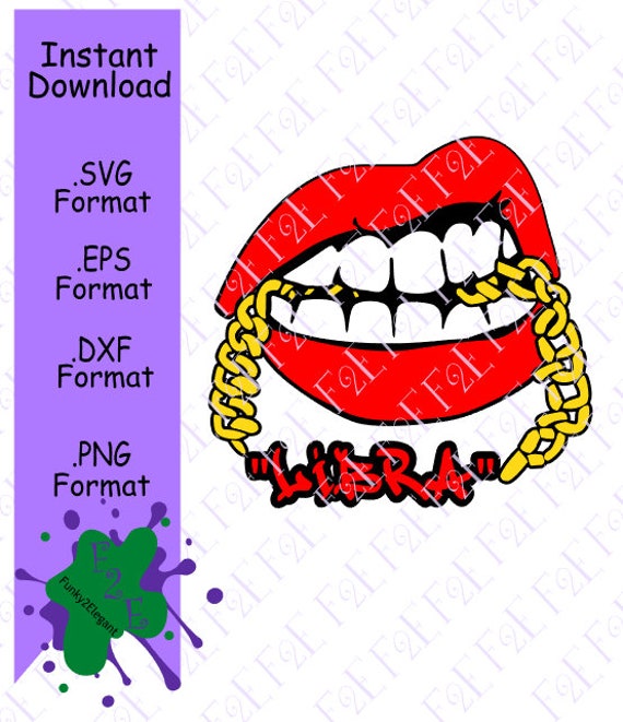 Zodiac Libra Lips With Chain SVG PNG EPS Dxf - Etsy
