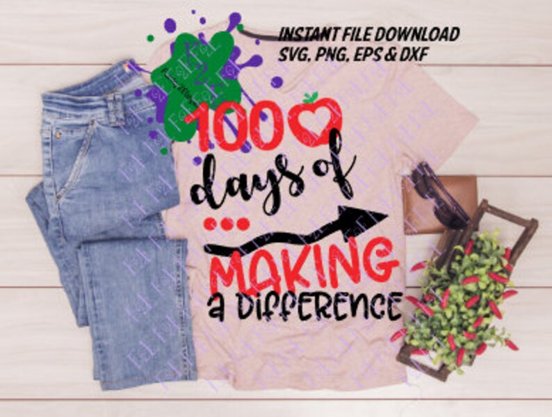 100 Days of Making A Difference SVG, PNG, EPS, Dxf - Etsy