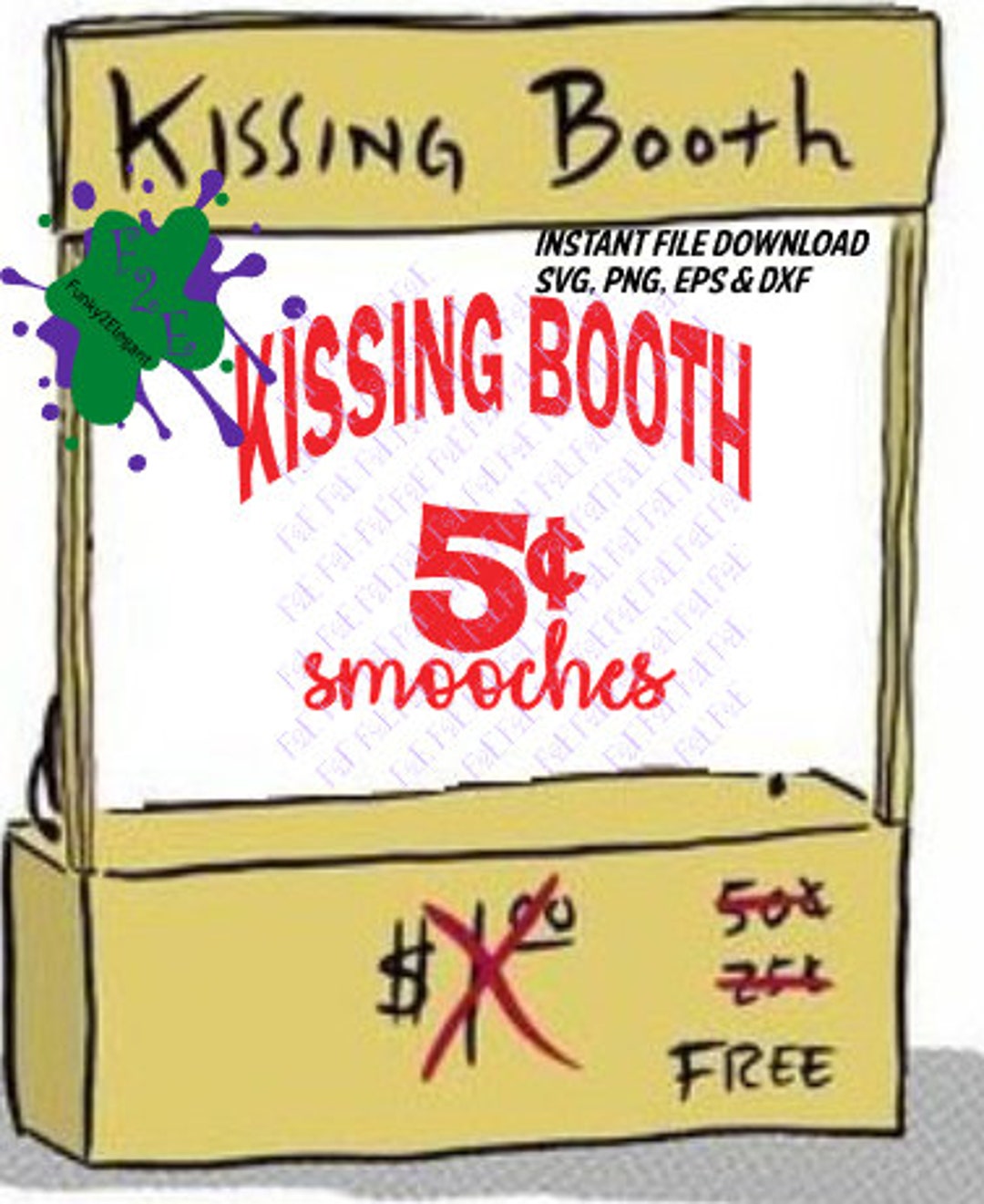 Kissing Booth 5 Cents SVG, PNG, EPS, Dxf - Etsy