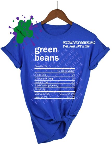 Green Beans Nutrition Facts SVG PNG EPS Dxf - Etsy Canada