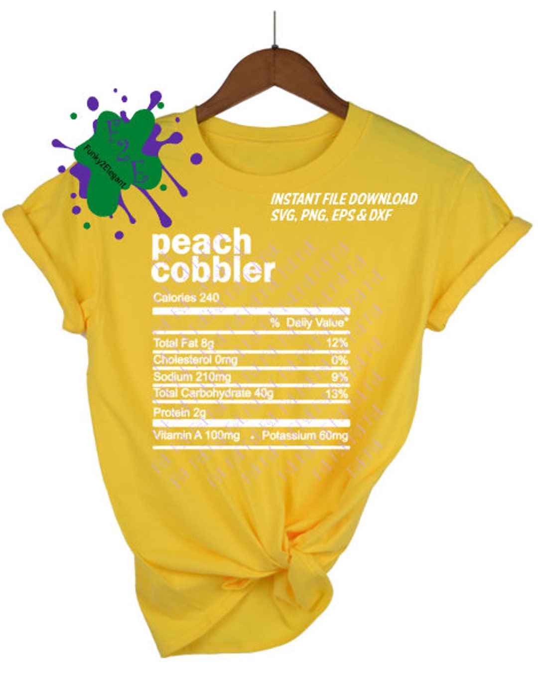 Peach Cobbler Nutrition Facts SVG, PNG, EPS, Dxf - Etsy